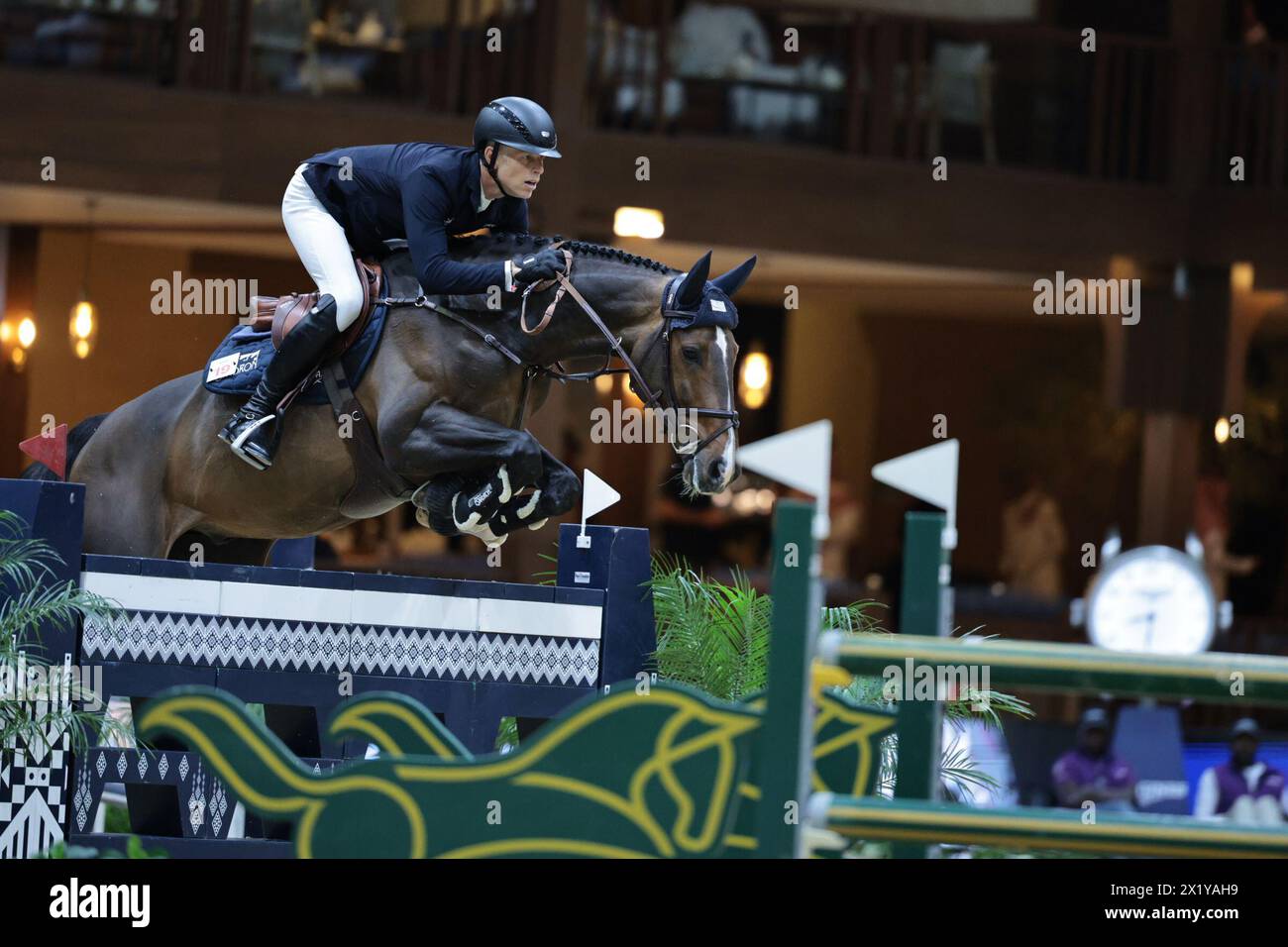 Max Kühner of Austria with EIC Julius Caesar during the Longines FEI ...