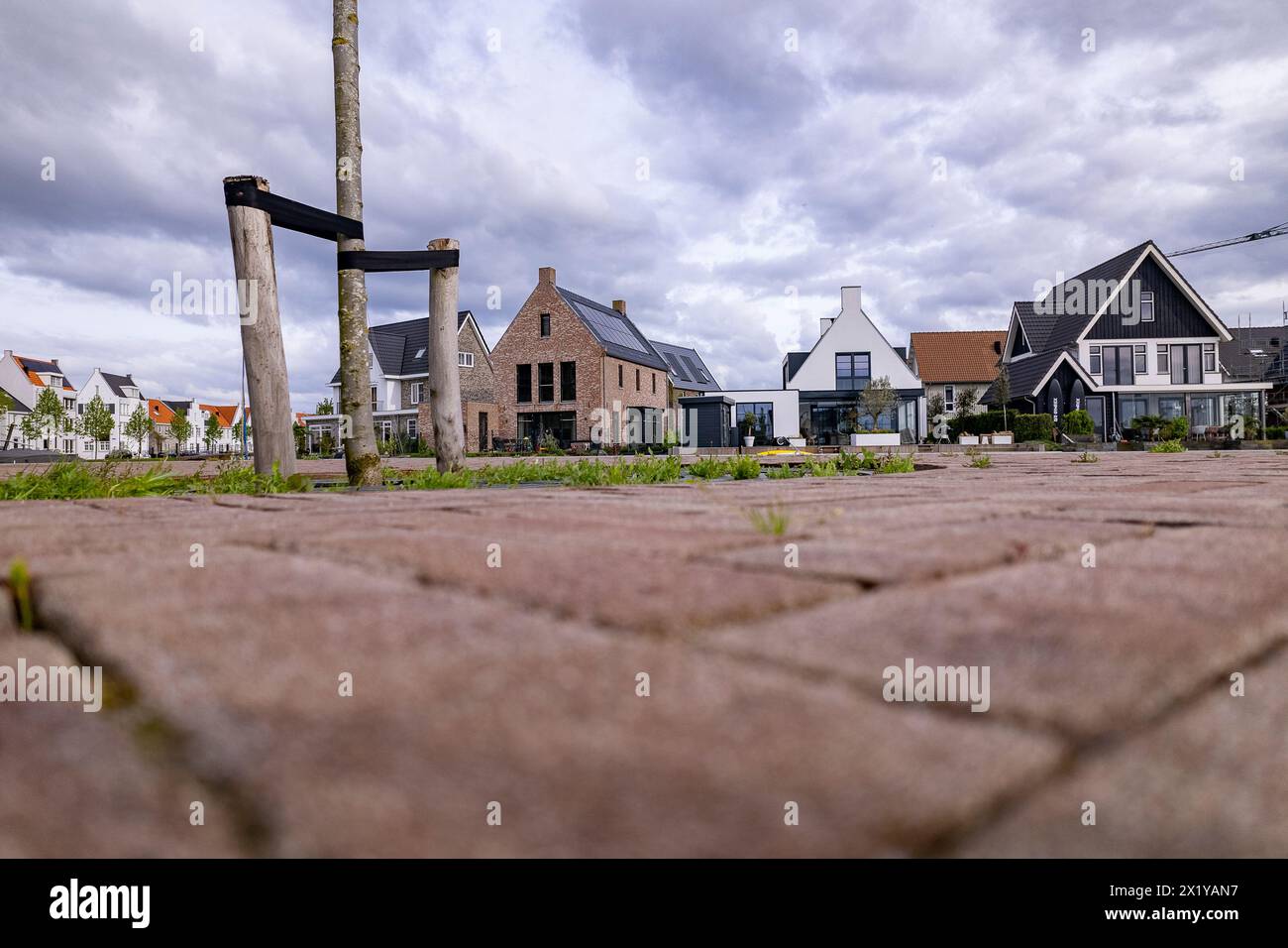 Aerial of De Knar recreational port at the Veluwemeer with pleasure ...