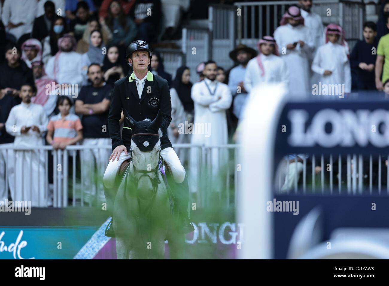 Peder Fredricson of Sweden with Catch Me Not S, second of the Longines ...