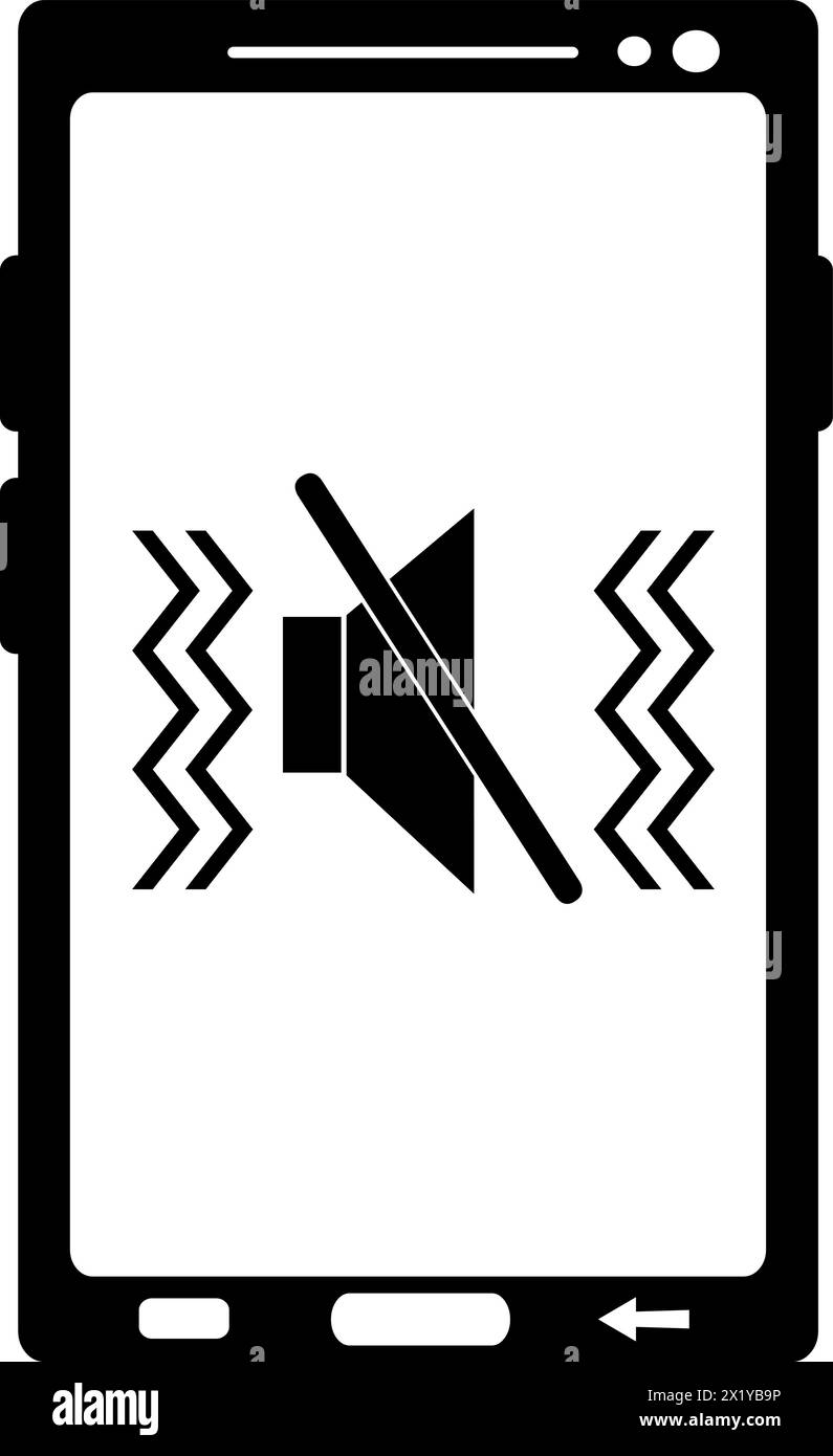 vector black and white icon smartphone vibration mode Stock Vector ...