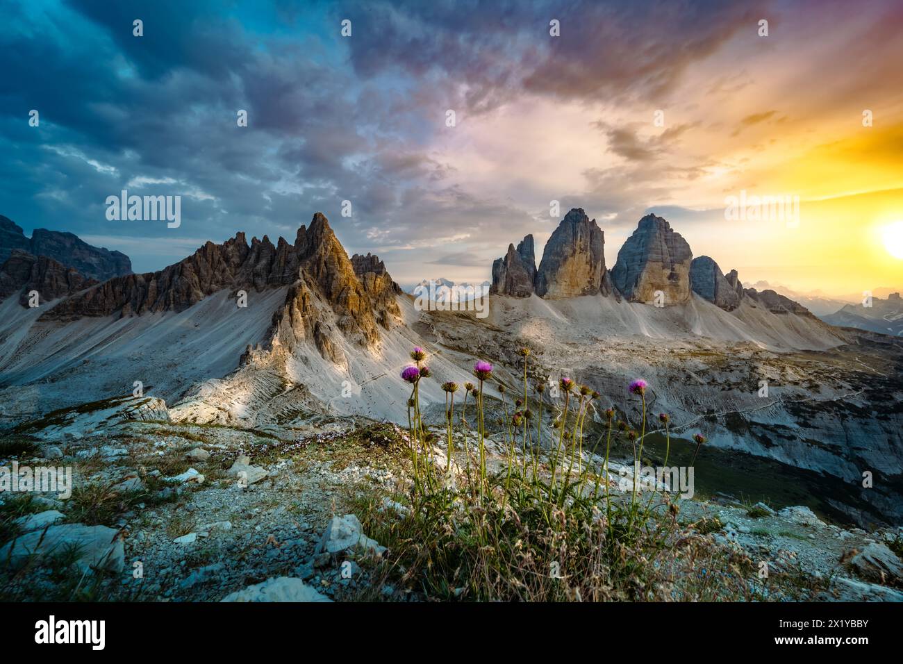 Description: Epic view from Sextner Stein on Monte Paterno and Tre Cime ...