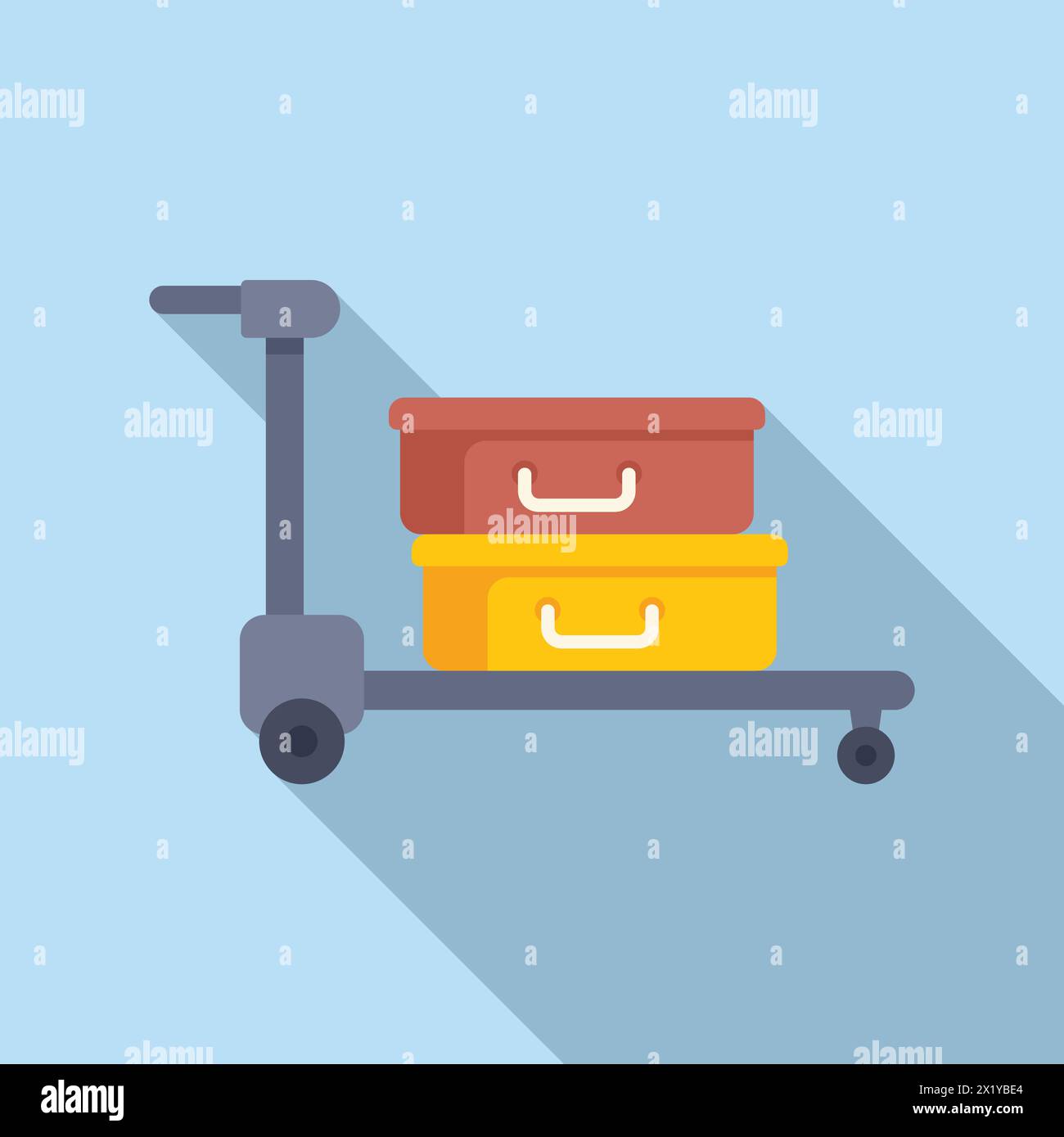 Move luggage trolley icon flat vector. Move weight. Help package Stock Vector Image & Art - Alamy