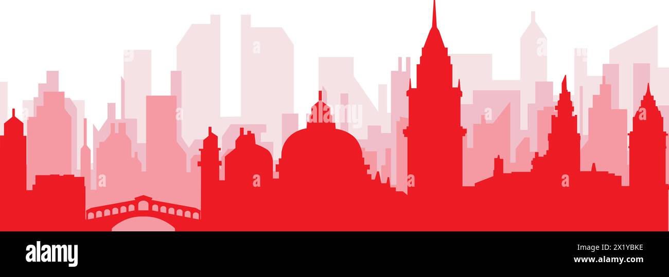 Red panoramic city skyline poster of NAPLES (NAPOLI), ITALY Stock ...