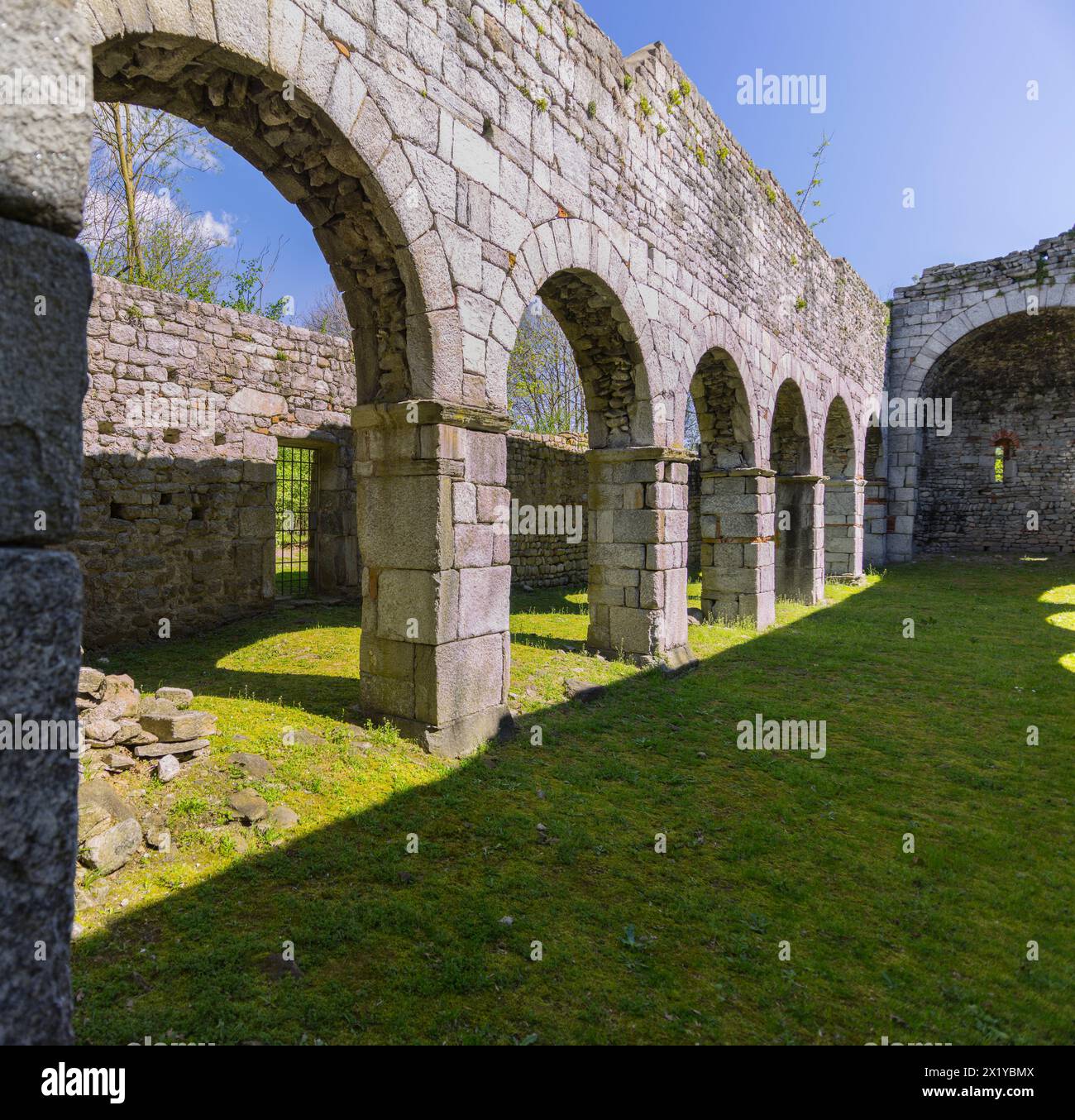 Gattico, Piedmont, Italy - April 17, 2024: Ruins of the parish church ...