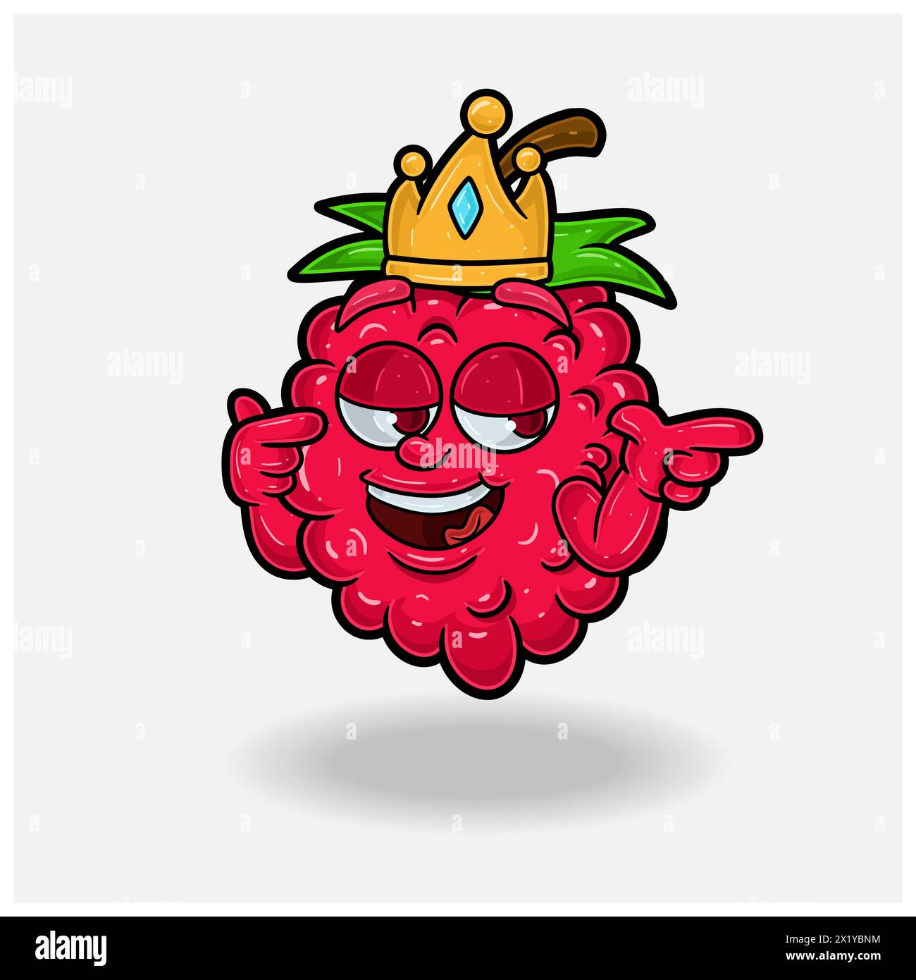 Smug expression with Raspberry Fruit Crown Mascot Character Cartoon ...