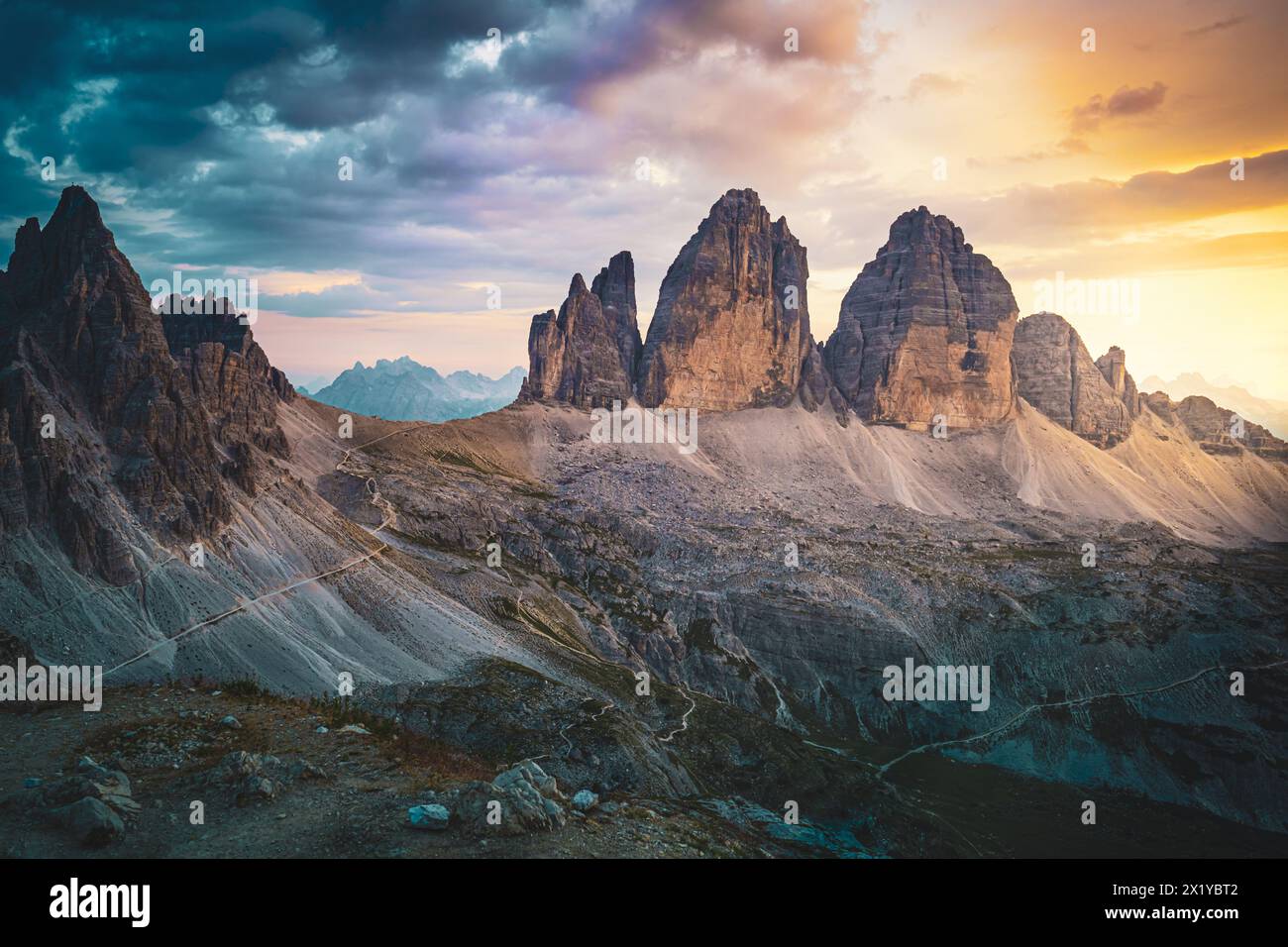 Description: Epic view from Sextner Stein on Monte Paterno and Tre Cime ...