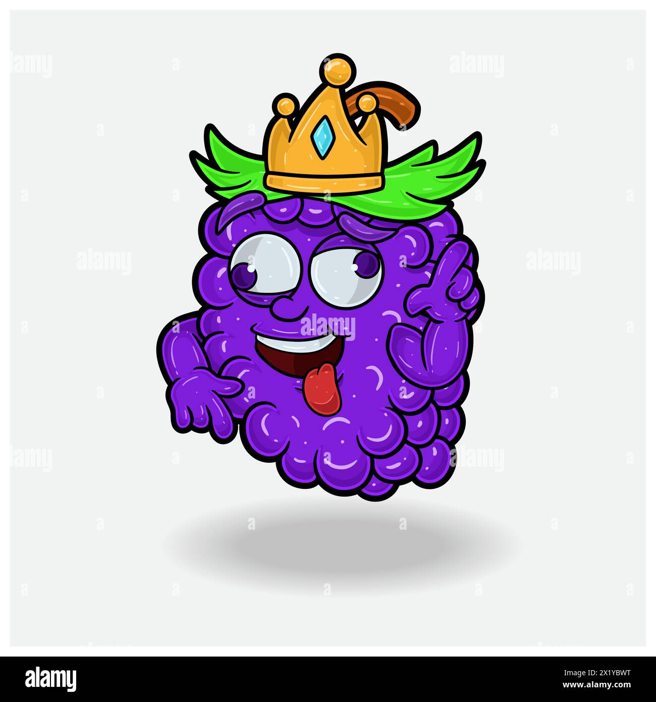 Crazy expression with Grape Fruit Crown Mascot Character Cartoon ...
