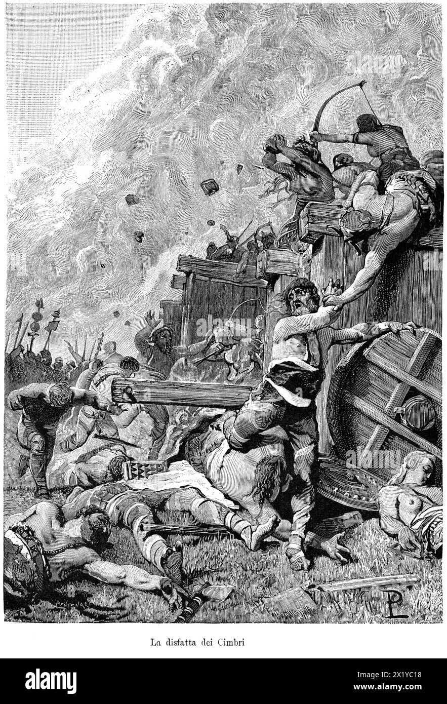 Ancient Rome, Roman Empire - The Defeat of the Cimbri (Engraving by ...