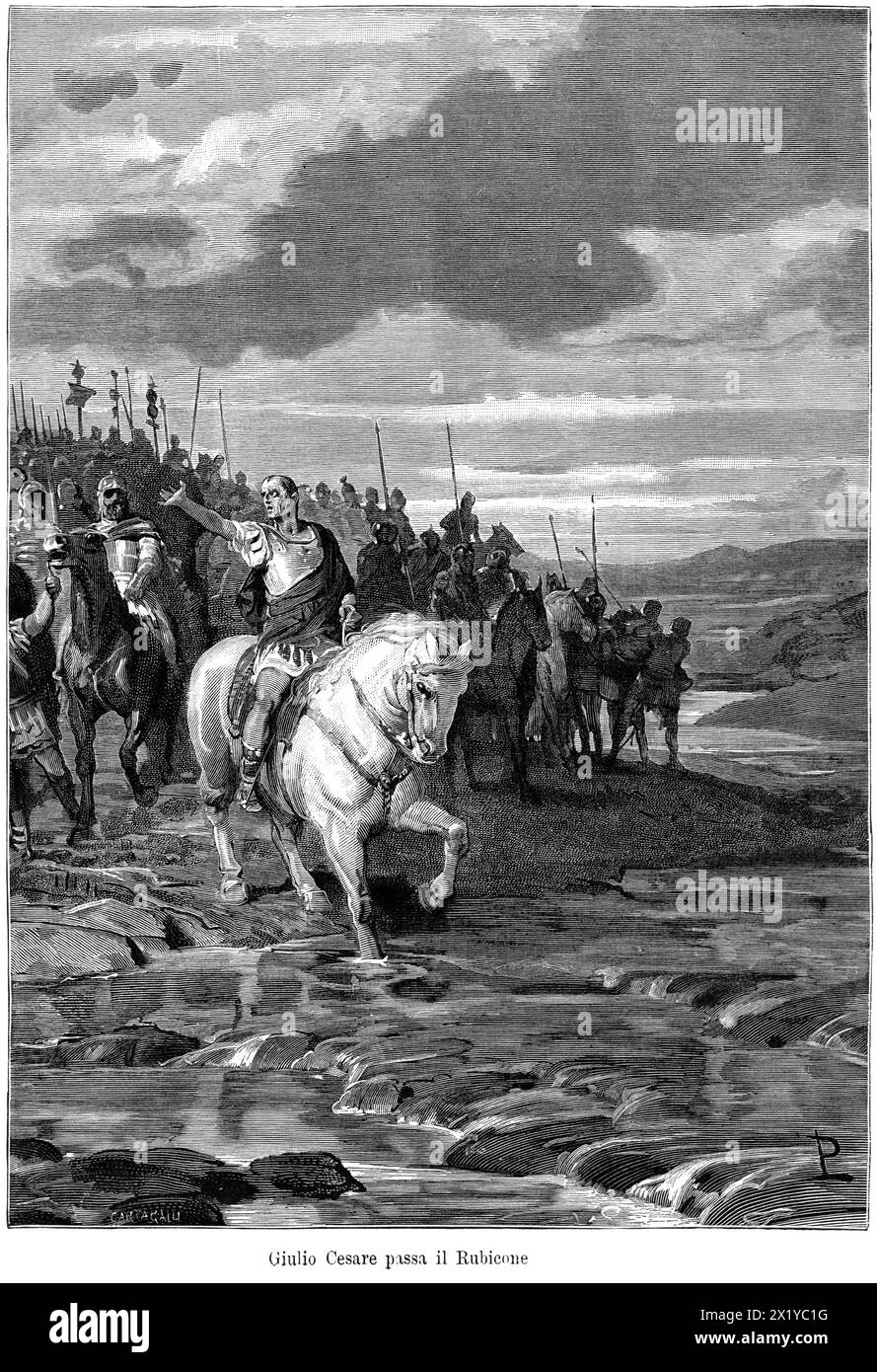Ancient Rome, Roman Empire - Julius Caesar crosses the Rubicon ...