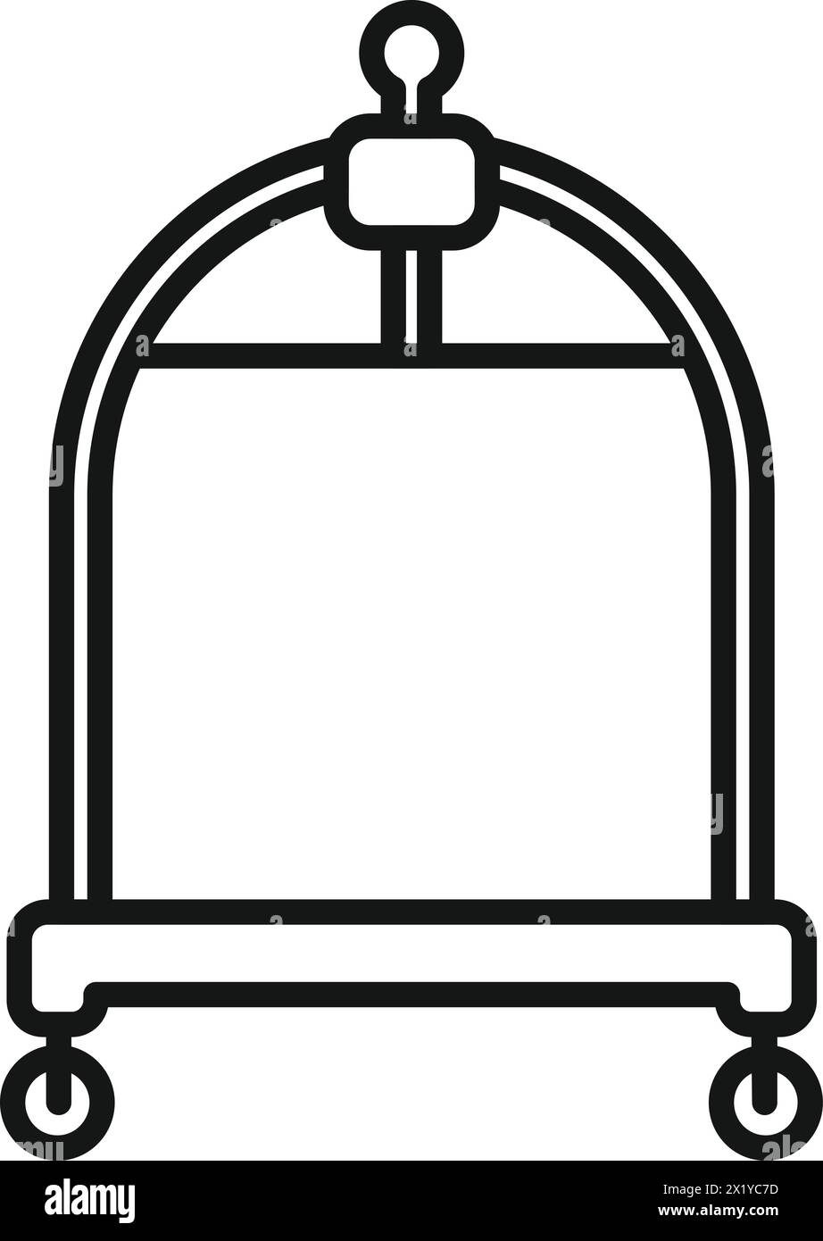 Empty luggage trolley icon outline vector. Security perfect. Metal ...