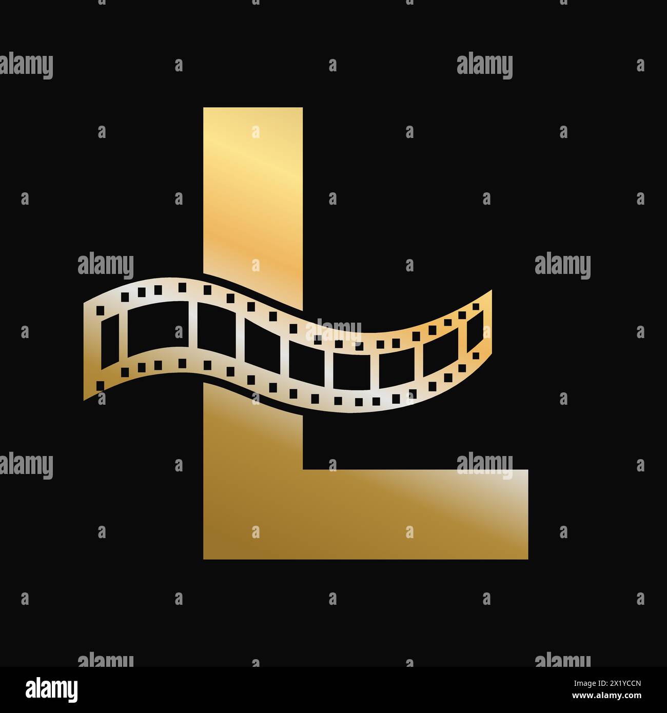 Letter L with Films Roll Symbol. Strip Film Logo For Movie Sign and ...