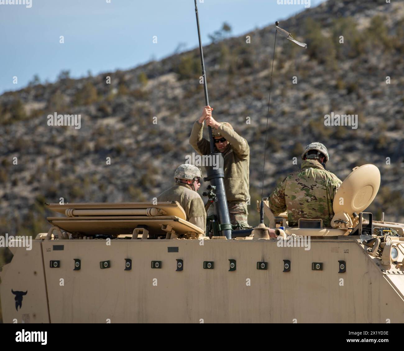 The mortar platoon of Headquarters Headquarters Command 1-163 Combined ...