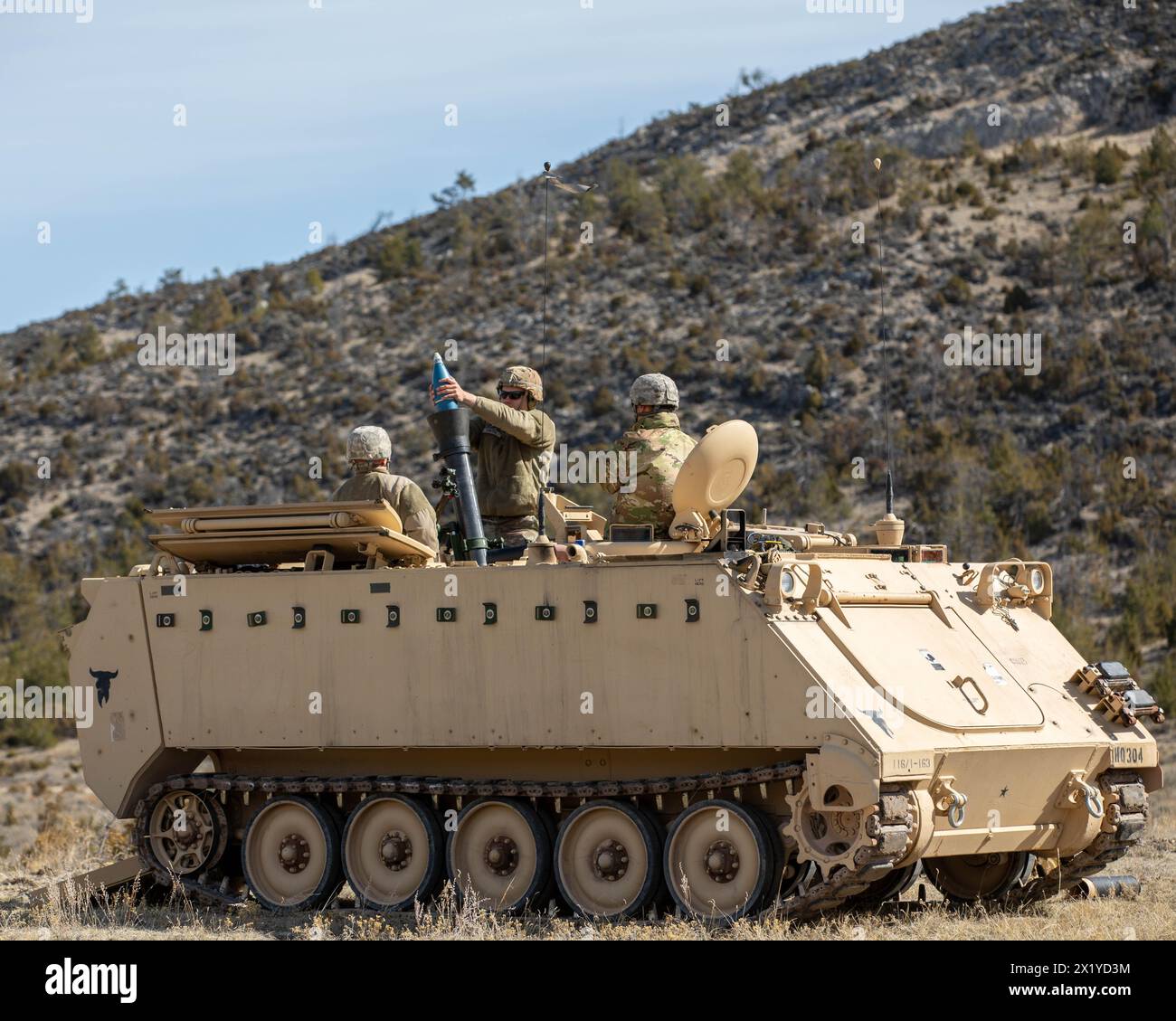 The mortar platoon of Headquarters Headquarters Command 1-163 Combined ...