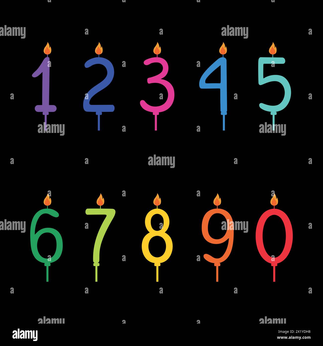 Cartoon number candles hi-res stock photography and images - Alamy