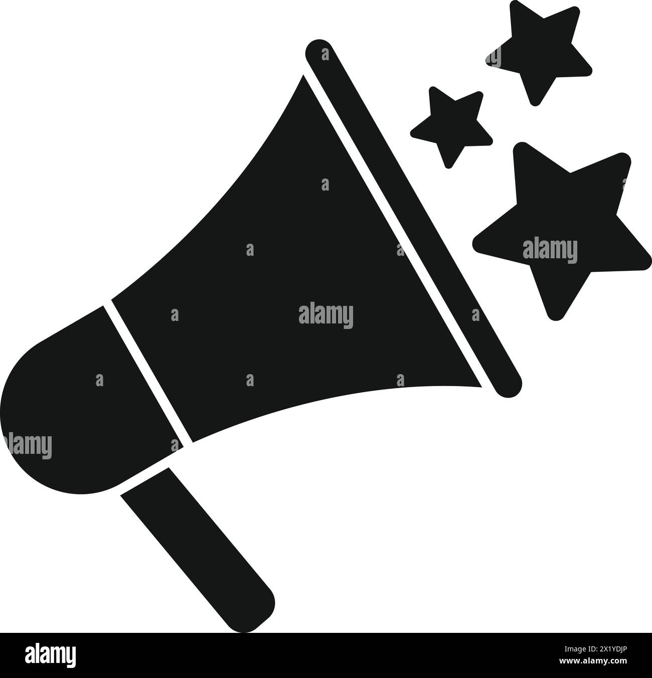 Star speakerphone icon simple vector. Audience voice. Stage star sounds ...