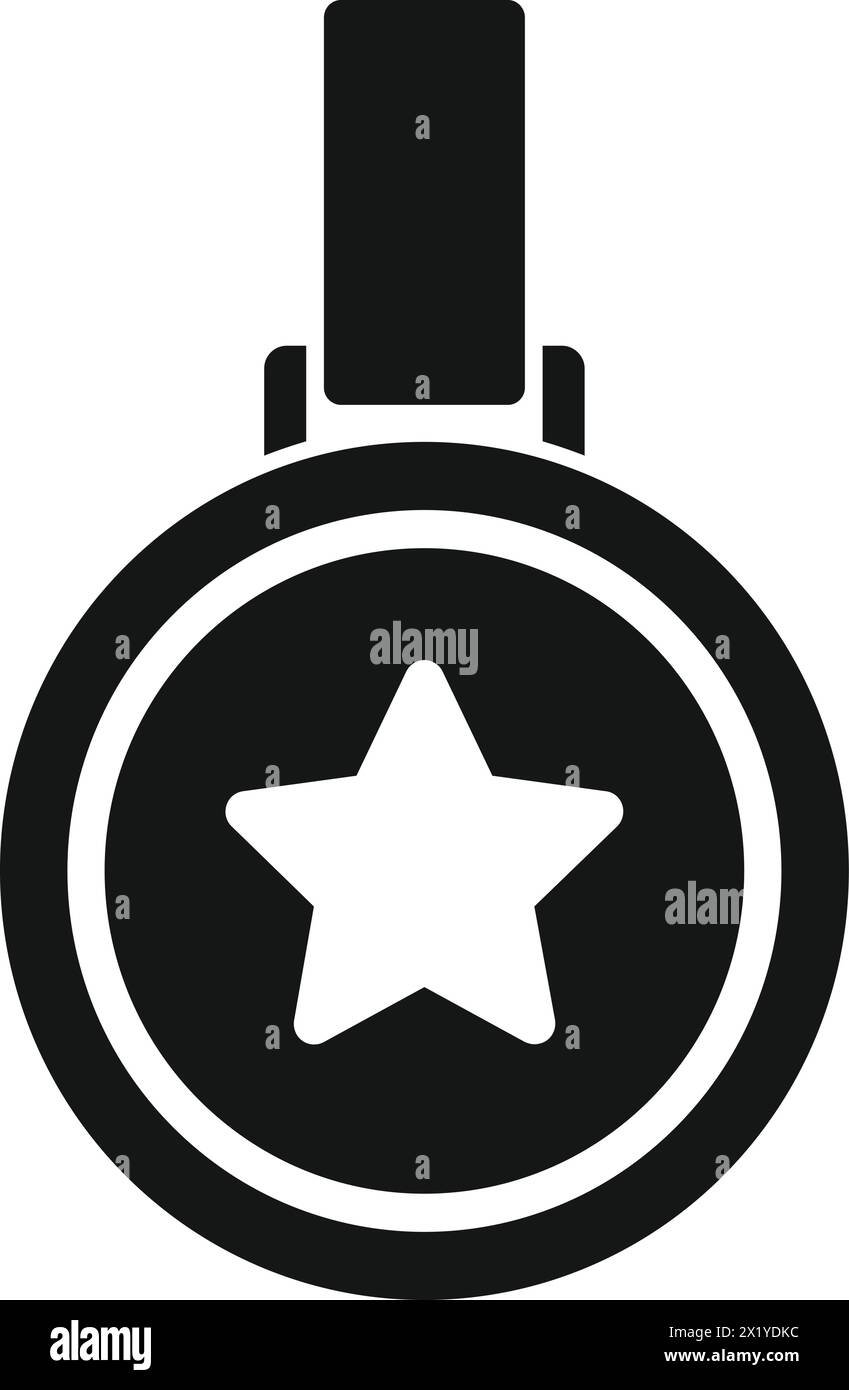 Gold leadership medal icon simple vector. Social prize. Stage media ...