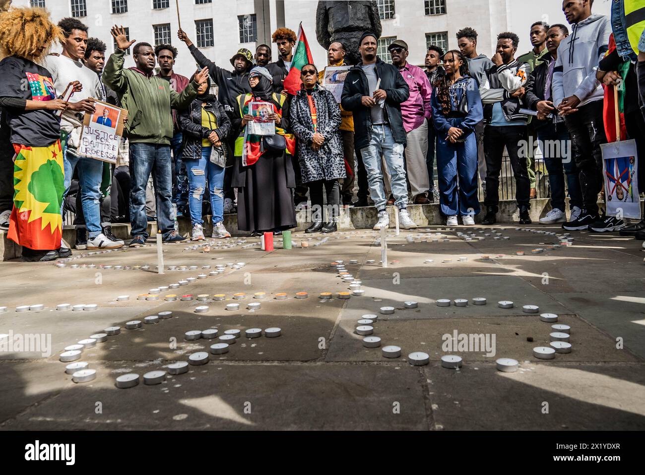 London, England, USA. 18th Apr, 2024. A group of Ethiopian citizens in ...