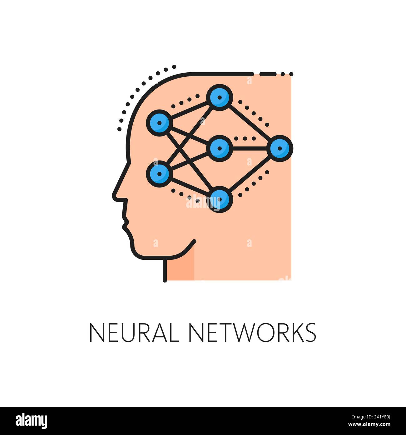Neural Networks Icon Ai Artificial Intelligence And Machine Learning Vector Color Line Ai