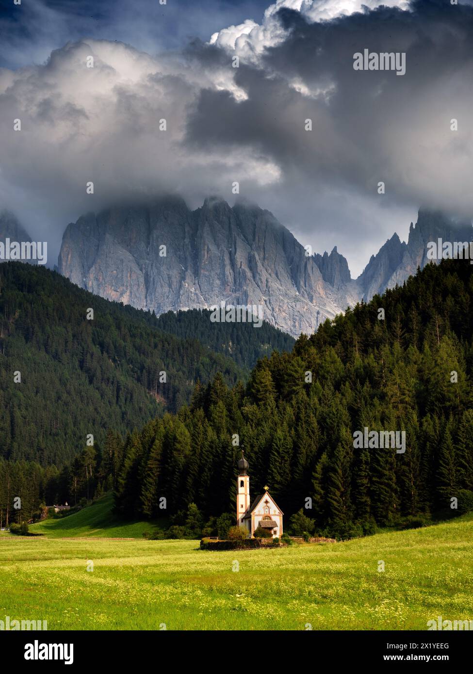 St Joahnn Chapel in St Magdalena, Dolomites, South Tyrol, Italy Stock ...