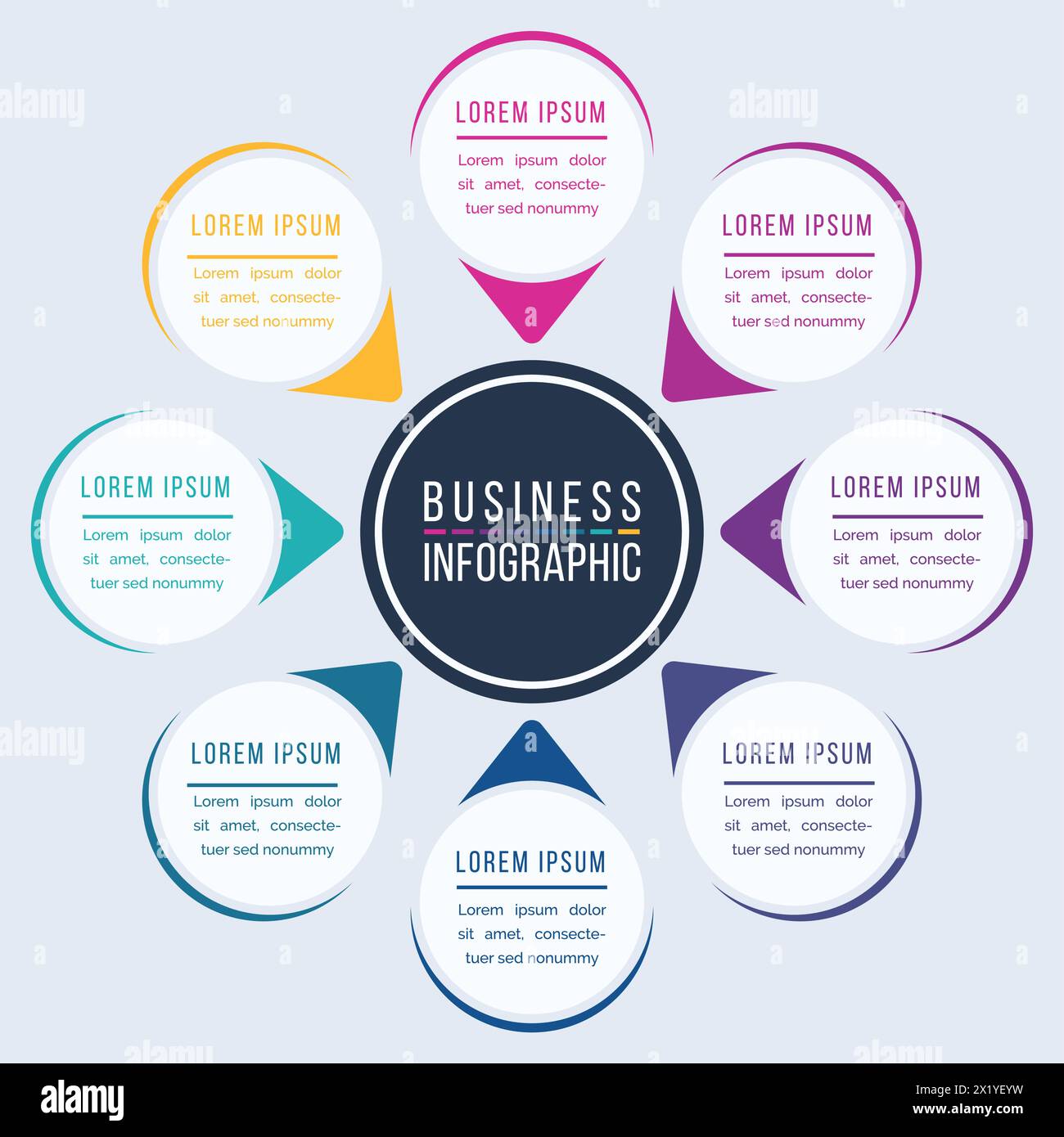 Infographic circle design 8 Steps, objects, elements or options ...