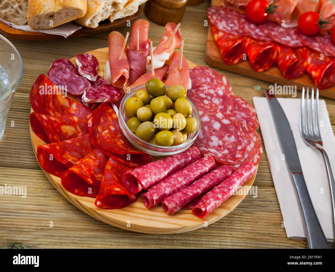 Spanish meat antipasto platter Stock Photo - Alamy
