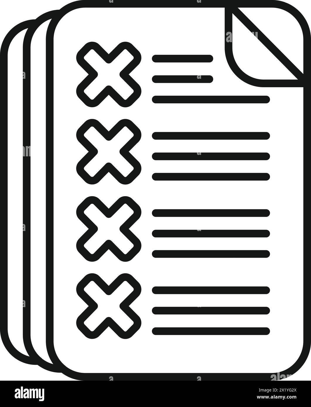 Paper rejected disclaimer points icon outline vector. Paper document ...