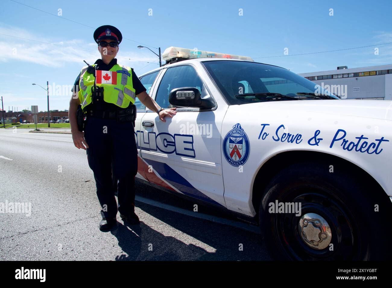 Standing smiling sunglasses transportation authority hi-res stock ...