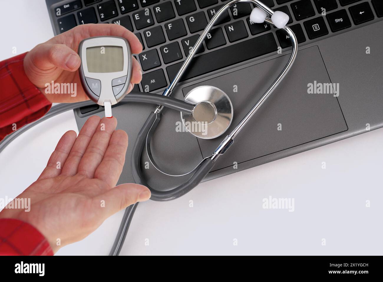 medical stethoscope, diabetic lancet set with spare needles, glucometer ...