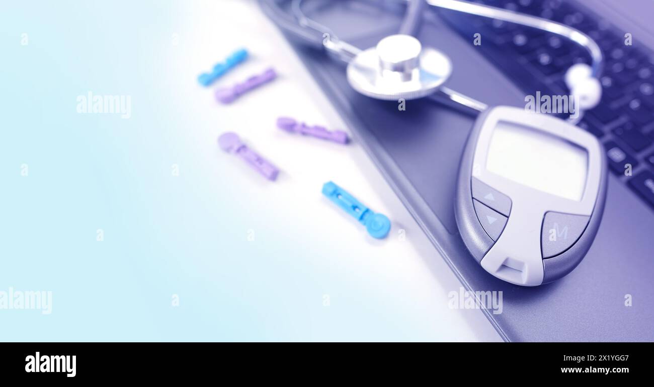 medical stethoscope, diabetic lancet set with spare needles, glucometer ...