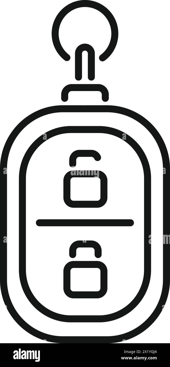 Alert smart key icon outline vector. Control vehicle. Auto smart ...
