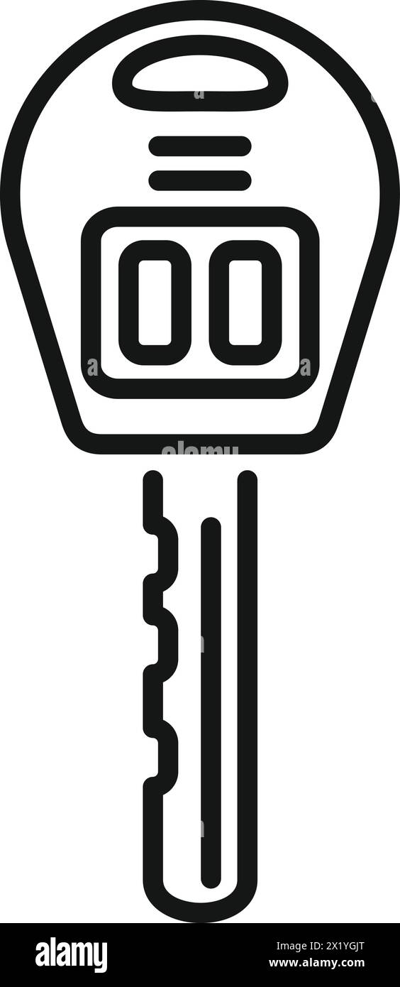 Car Alarm System Icon Outline Vector Control Access Safe Chip Emblem