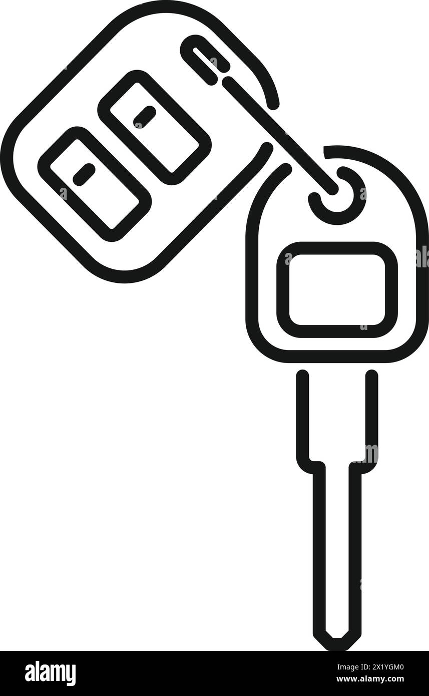 Smart key remote control icon outline vector. Object electronic device ...