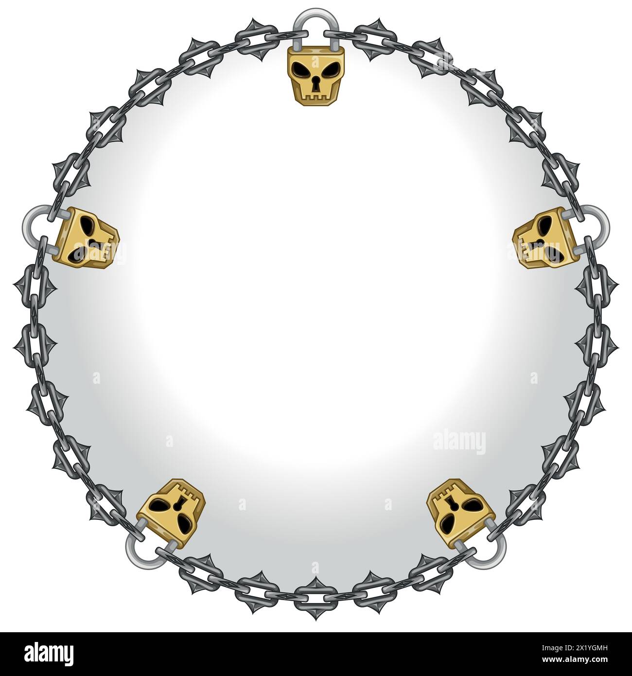 Vector design Circle with chains and padlock for dungeon and dungeons ...
