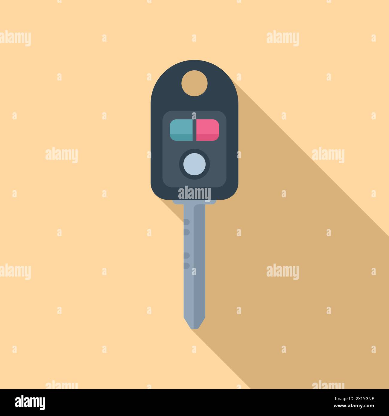 Smart alarm key icon flat vector. Vehicle electronic. Service safe chip ...
