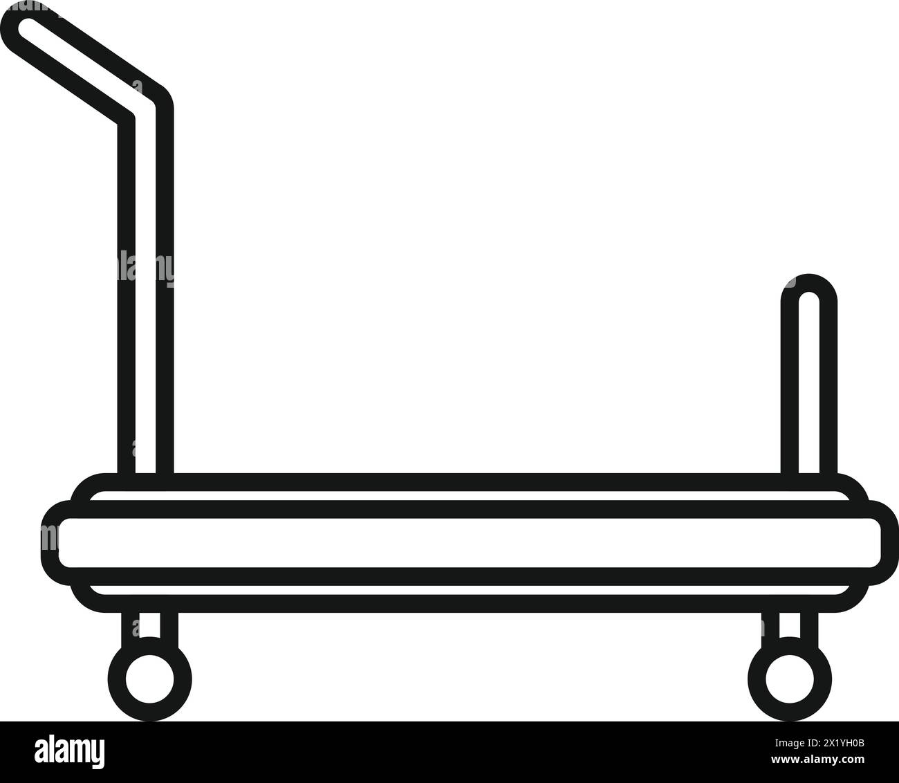 Long luggage trolley icon outline vector. Support help. Airport handle ...