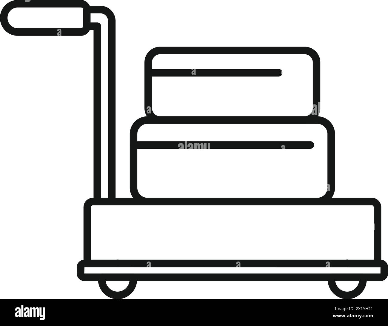 Support move trolley icon outline vector. Tour trip package. Metal ...