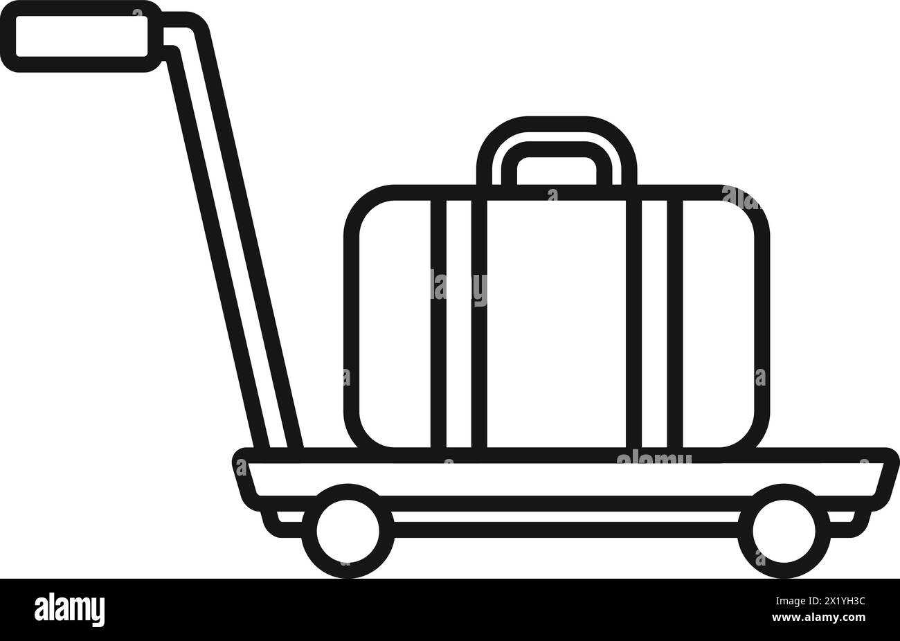 Support move luggage trolley icon outline vector. Security platform ...