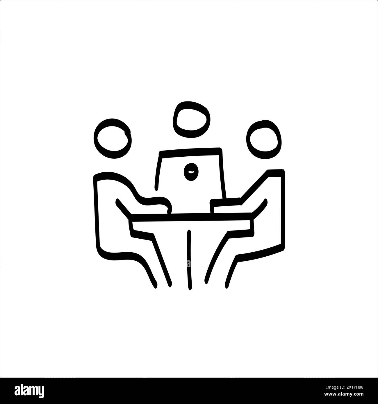 Flat icon of meeting, Discussion vector Stock Vector Image & Art - Alamy