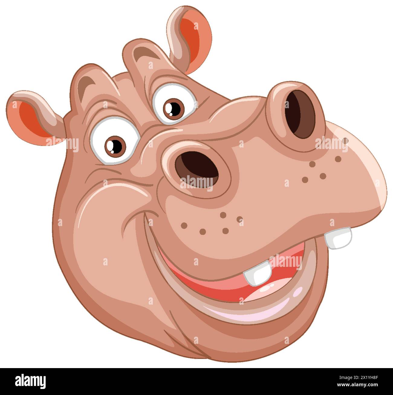 Vector illustration of a smiling hippo face Stock Vector Image & Art ...