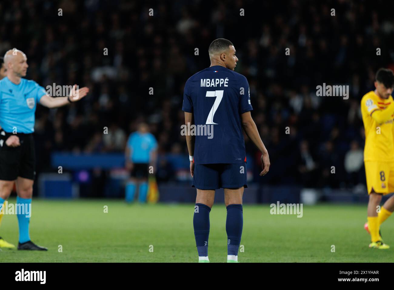 Kylian Mbappe during UEFA Champions League quarterfinal between Paris ...