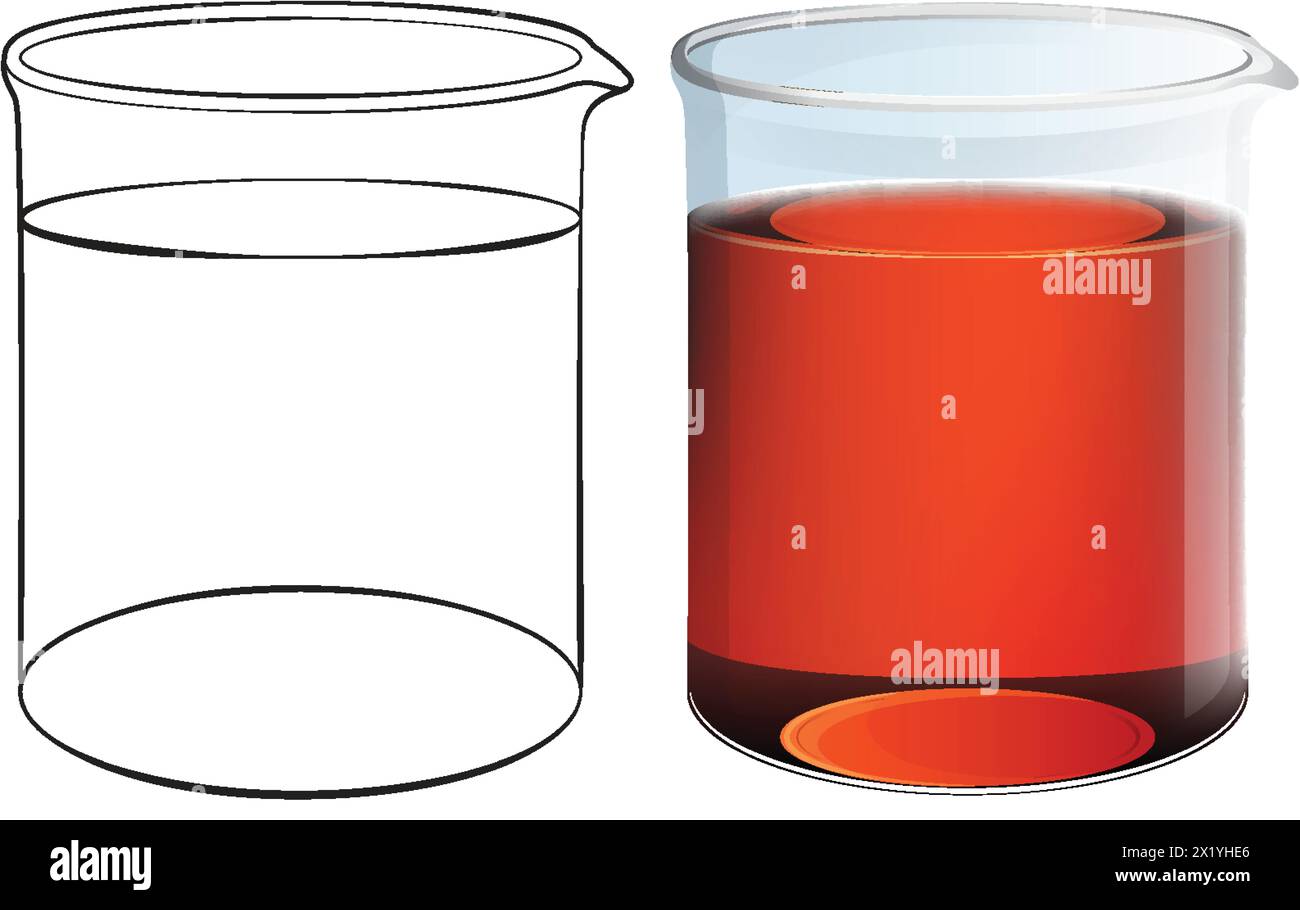 Vector art of a clear and a filled beaker Stock Vector Image & Art - Alamy