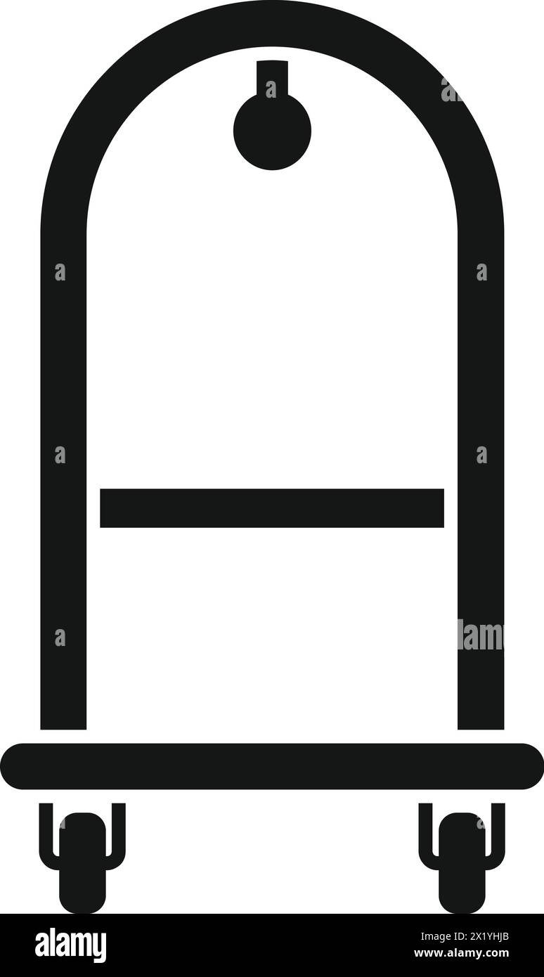 Support luggage trolley icon simple vector. Move delivery. Tourism cart ...