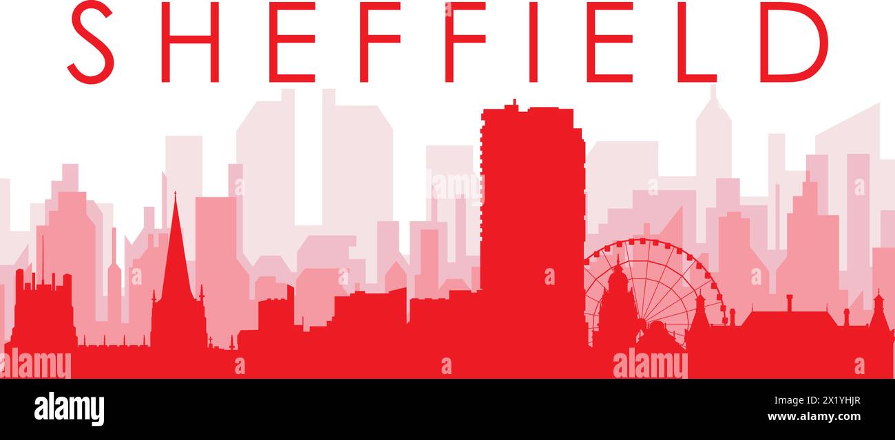 Red panoramic city skyline poster of SHEFFIELD, UNITED KINGDOM Stock ... Red panoramic city skyline poster of SHEFFIELD, UNITED KINGDOM Stock ...