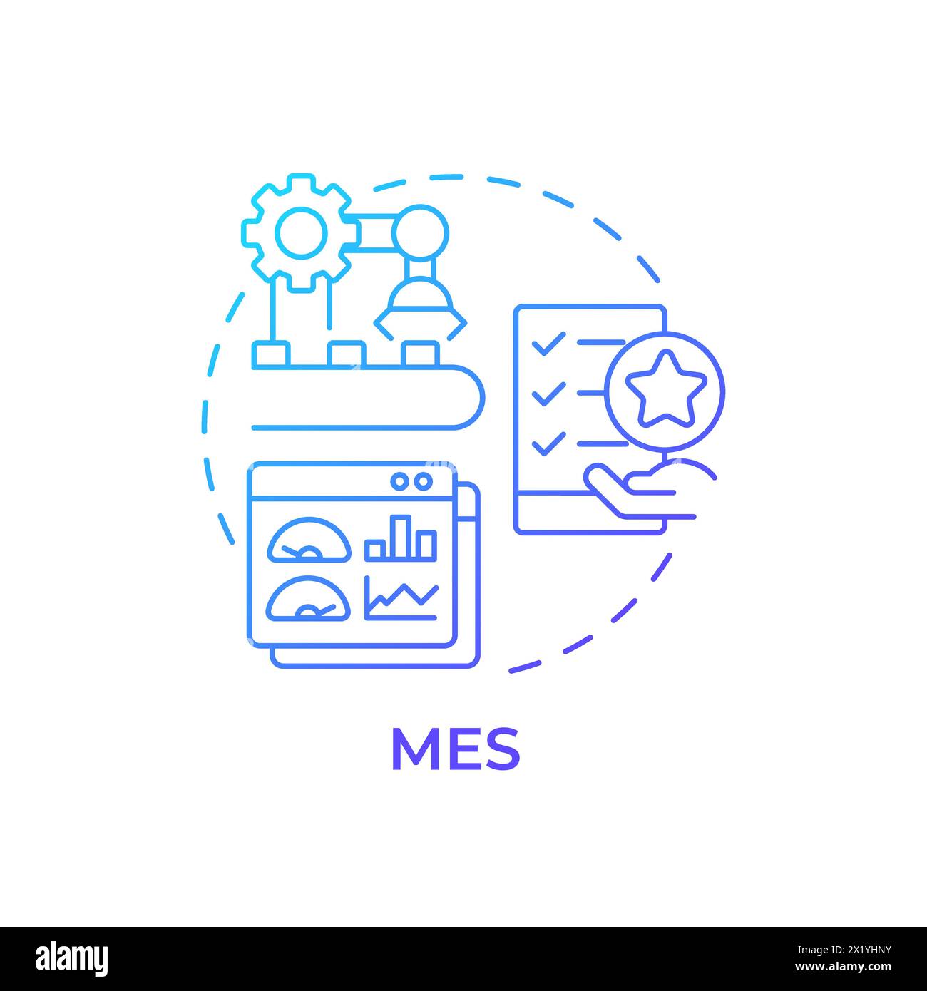 MES blue gradient concept icon Stock Vector Image & Art - Alamy