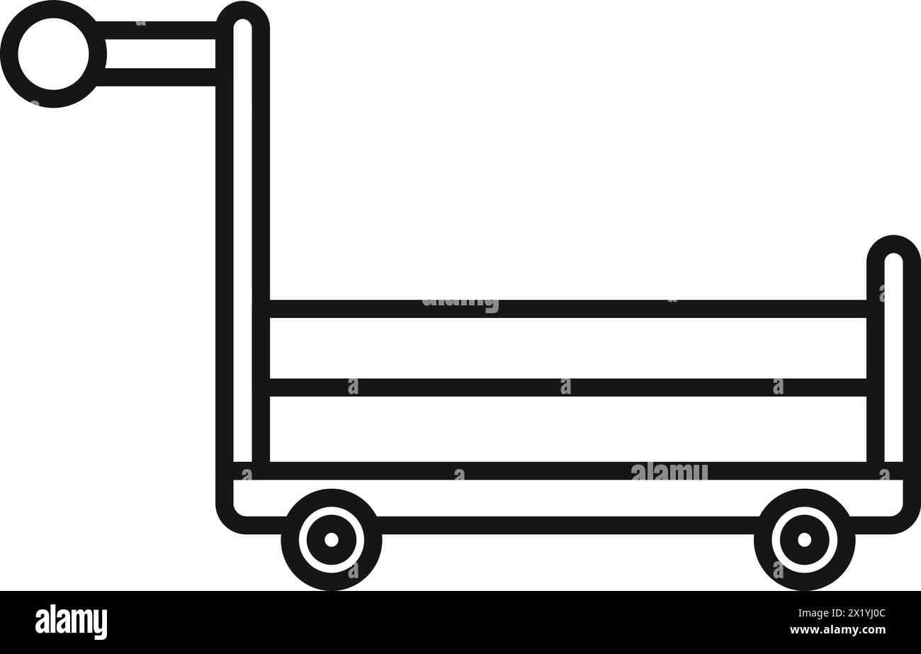 Support trolley icon outline vector. Solid perfect. Steel object help ...