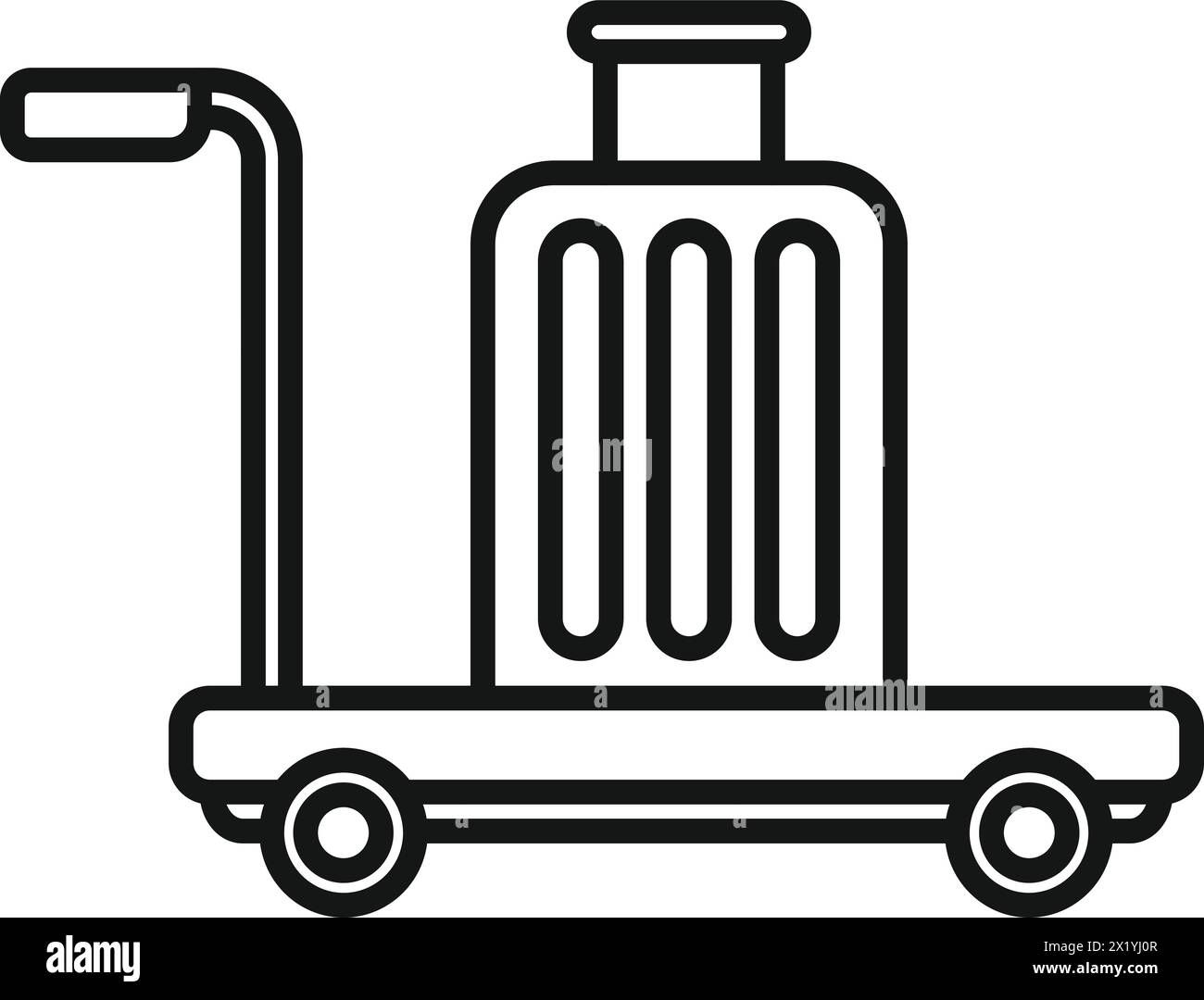Move help trolley icon outline vector. Object metal tag. Perfect voyage ...