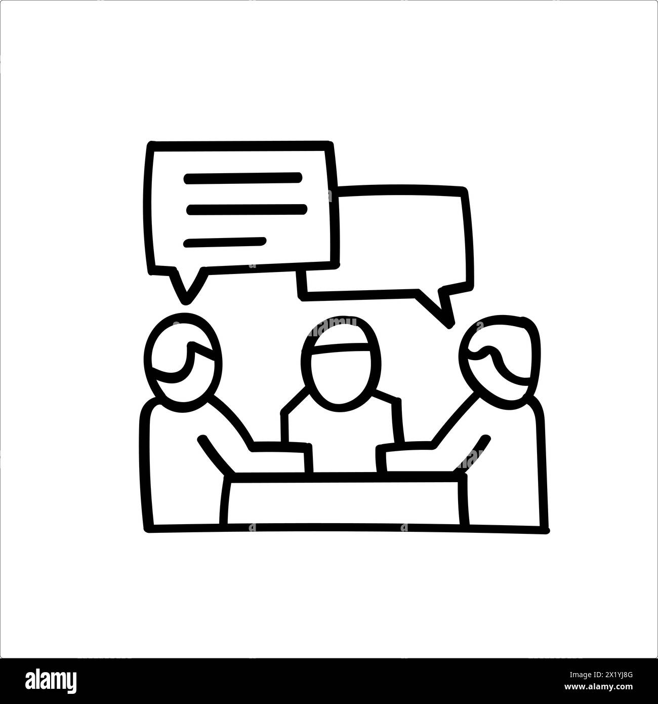 Flat icon of conversation, meeting vector Stock Vector Image & Art - Alamy