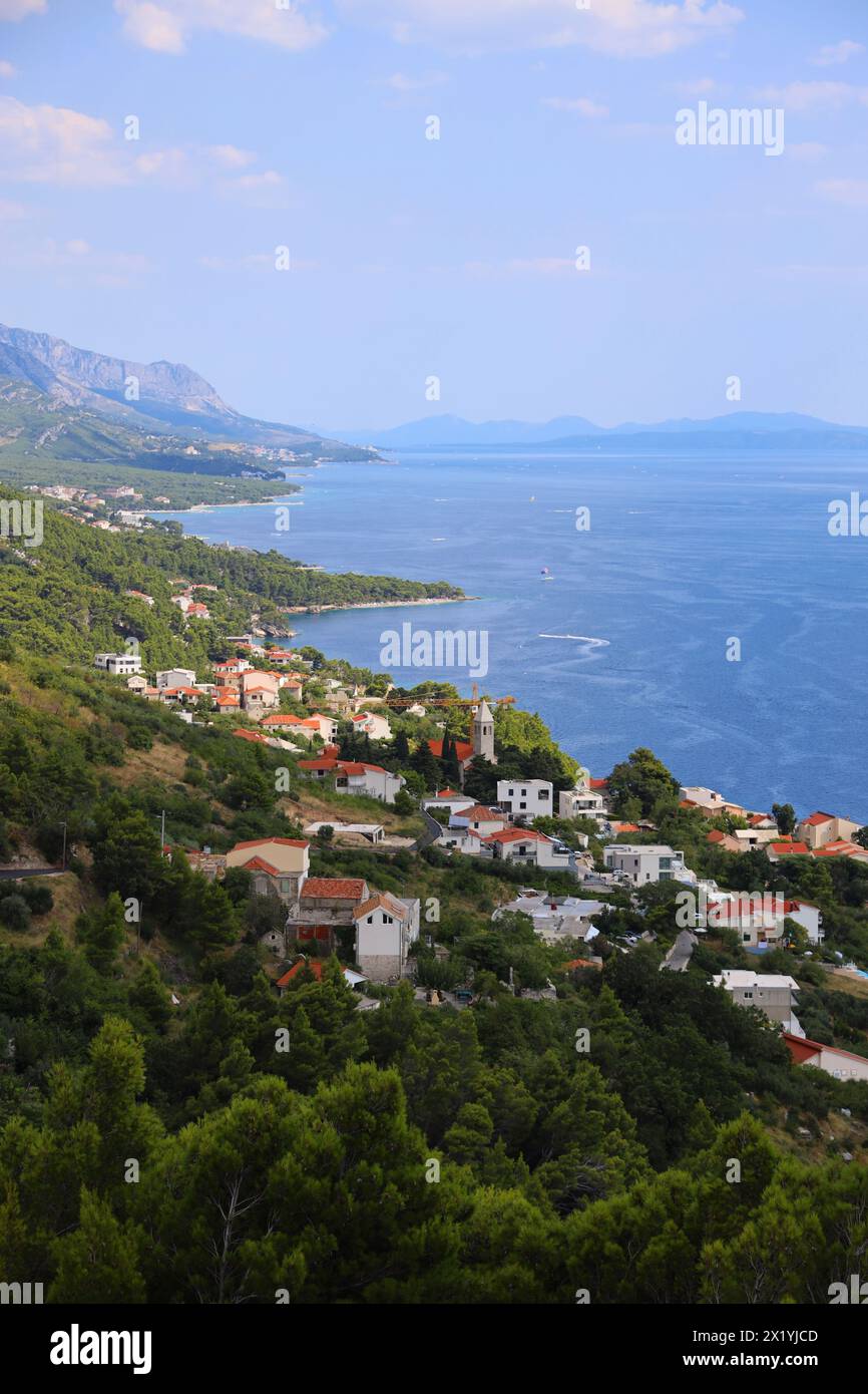 Brela village, Makarska Riviera landscape, Dalmatia, Croatia Stock ...