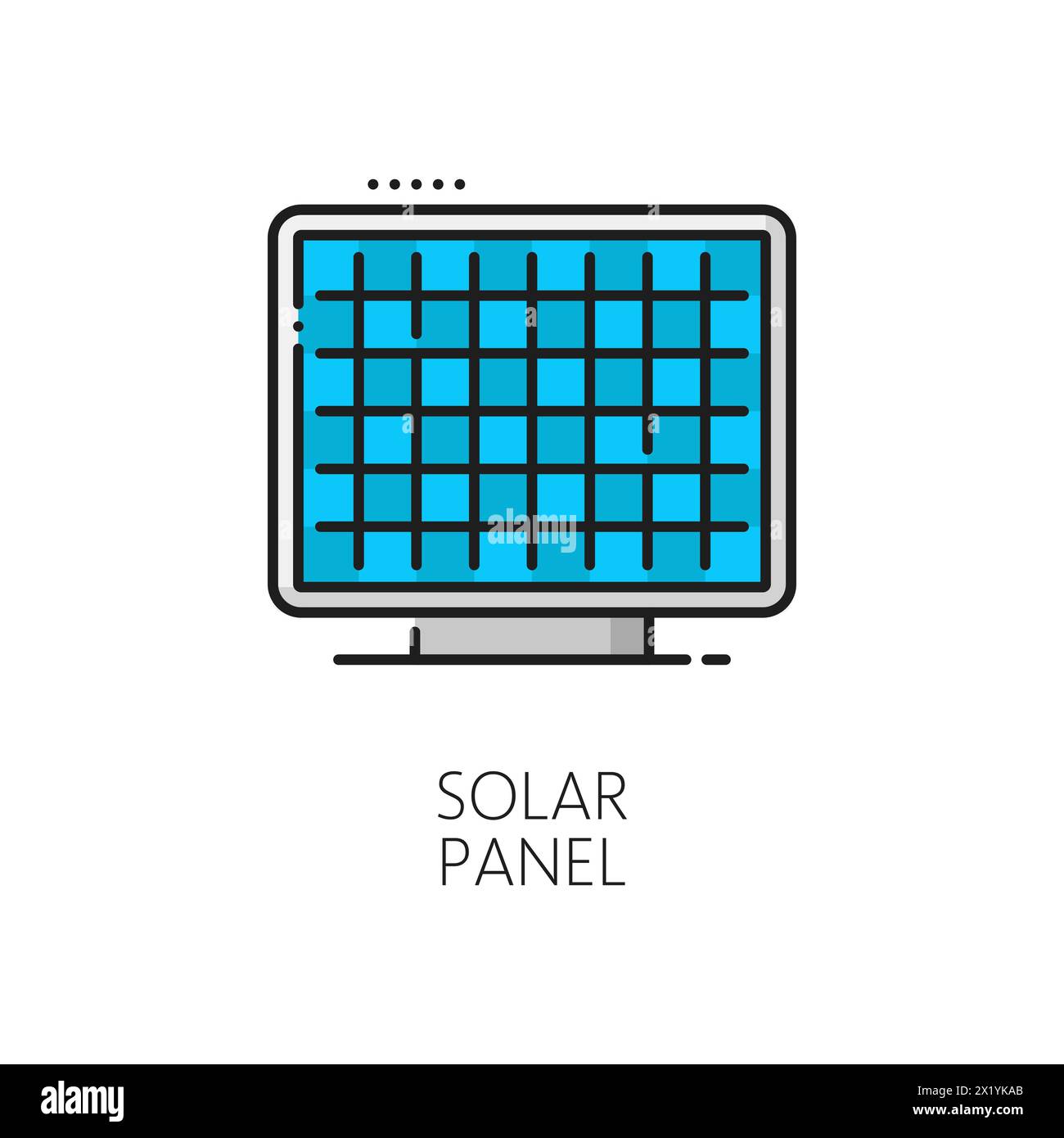 Clean solar power, green energy linear icon. Alternative and clean ...