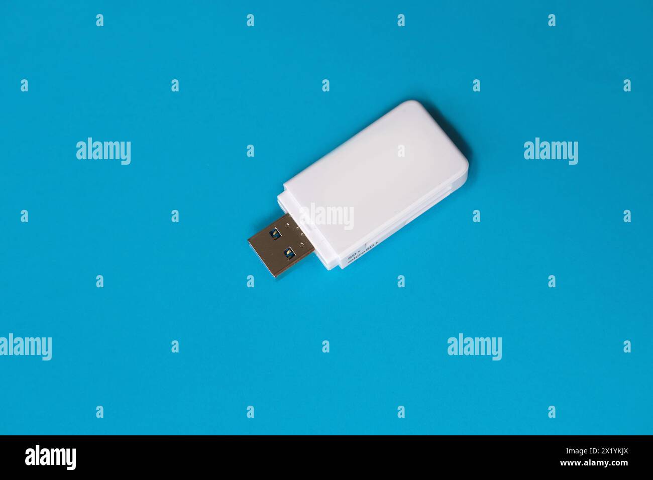 white card reader for a memory card, metal and plastic case, modern ...